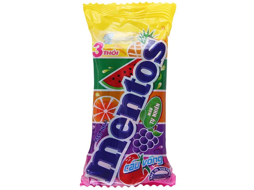 Mentos rainbow chewy candy pack 3 bag 113.4g