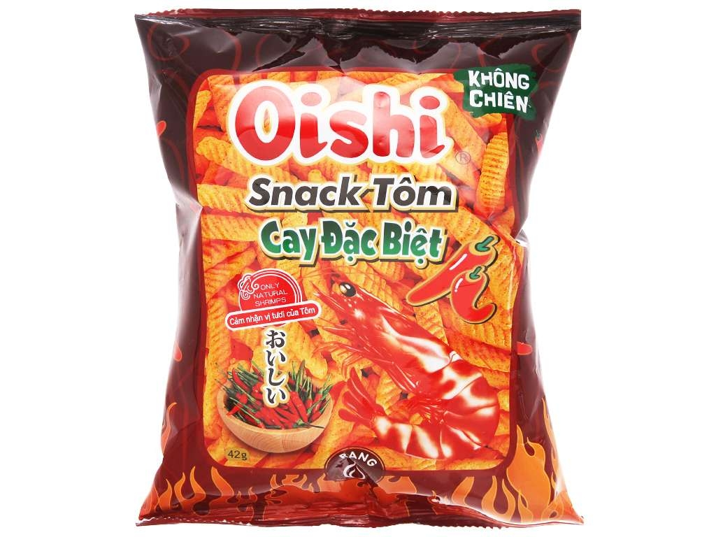 Oishi Special Spicy Shrimp Snack Bag 40g